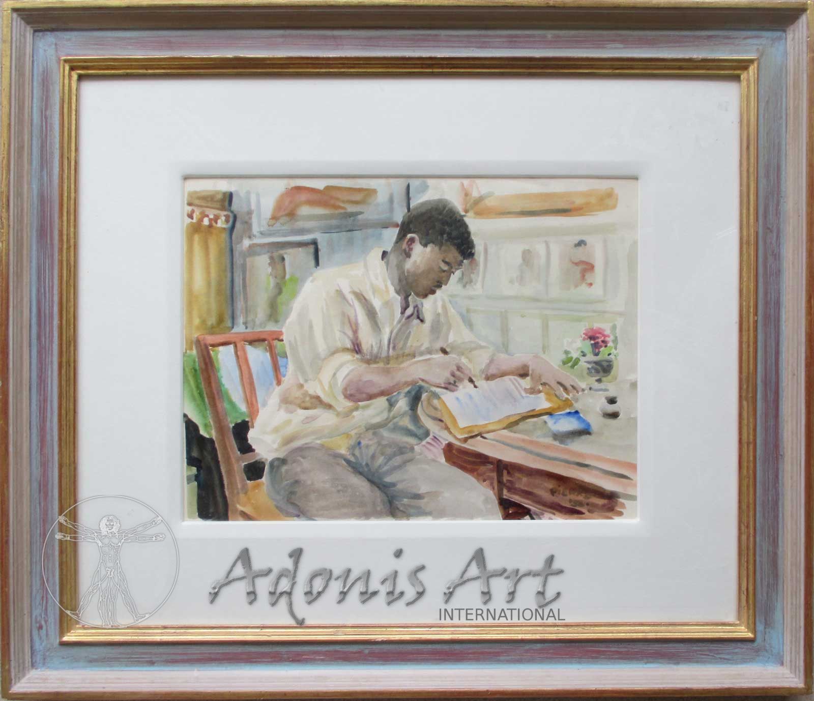 'Michael Writing' by Peter Samuelson ("Windrush Generation series ...