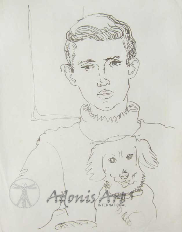 "Boy and Dog" by Peter Samuelson | Adonis Art International