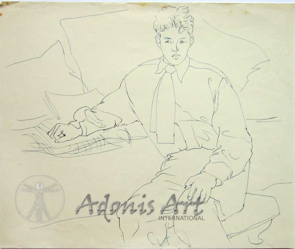 "Posing on the Footstool" by Peter Samuelson | Adonis Art International